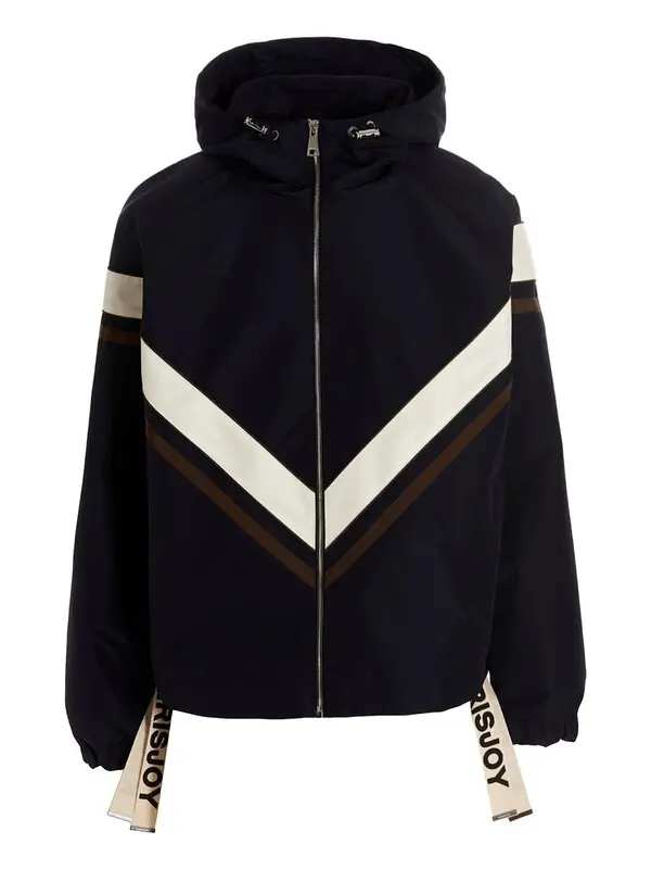 Khrisjoy Contrast Bands Windbreaker Jacket - Blue