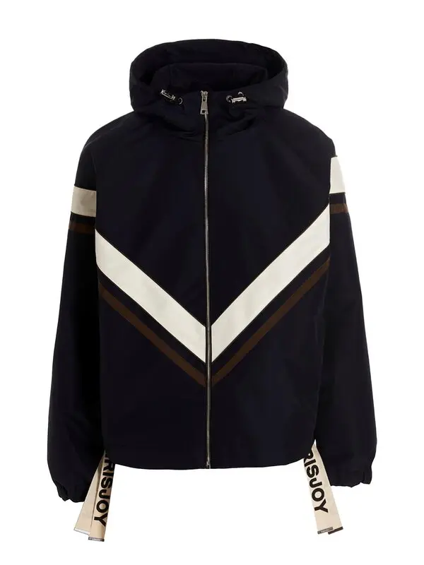 Khrisjoy Contrast Bands Windbreaker Jacket - Blue