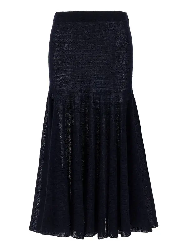 Magda Butrym Wool Blend Knit Skirt - Blue