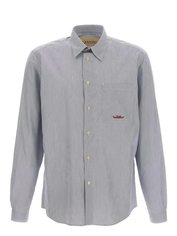 Valentino Garavani Striped Shirt - Light Blue