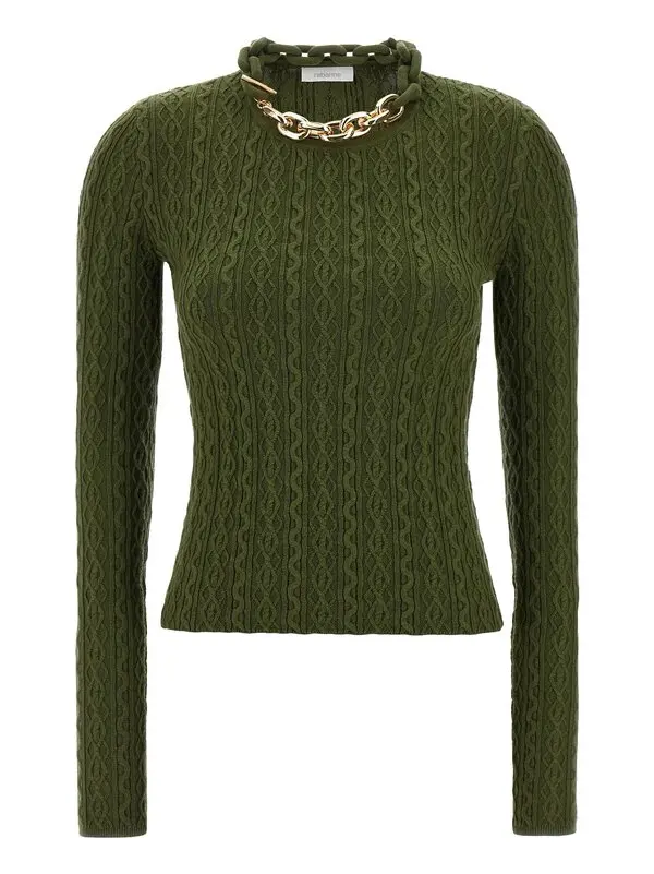 Rabanne Wool And Cashmere Blend Sweater - Green