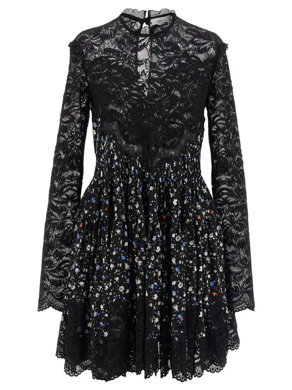 Rabanne Floral Lace Mini Dress - Black