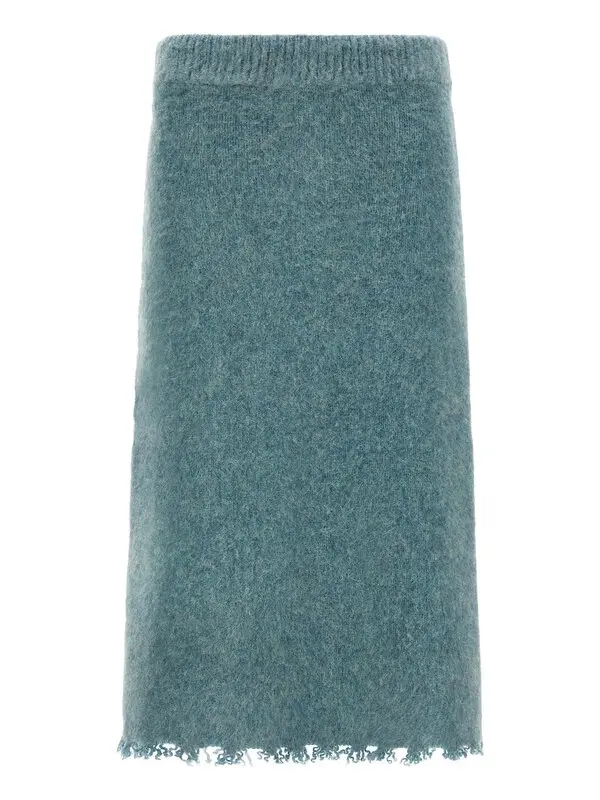 JIL SANDER Wool Knit Skirt - Light Blue