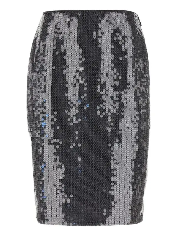 ROTATE BY BIRGER CHRISTENSEN Net Sequin Midi Skirt - Gray