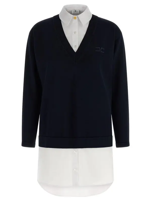 Elisabetta Franchi Multi-layered Mini Dress - Blue