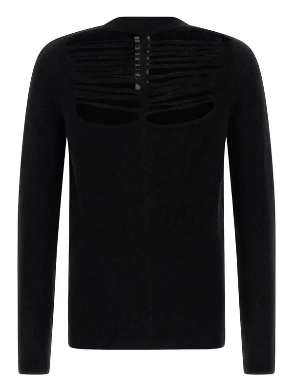 Rick Owens Long Sleeve Wool Blend Sweater - Black