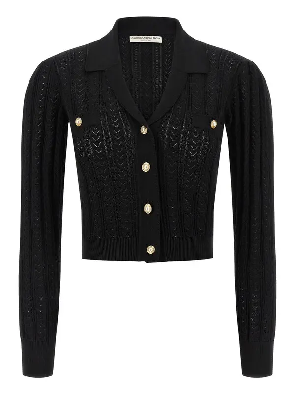 Alessandra Rich Knit Cardigan - Black