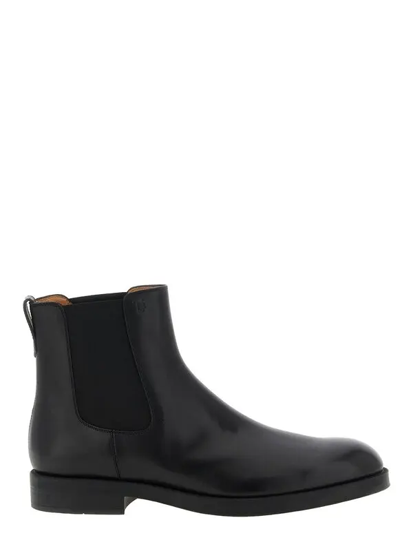 TOD'S Leather Chelsea Ankle Boots - Black