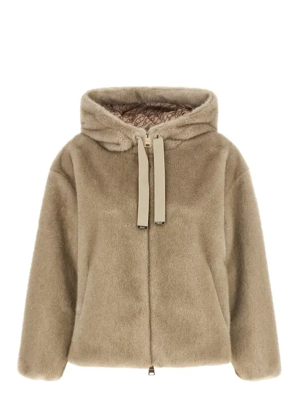 Herno Short-haired Eco Fur Coat - Beige