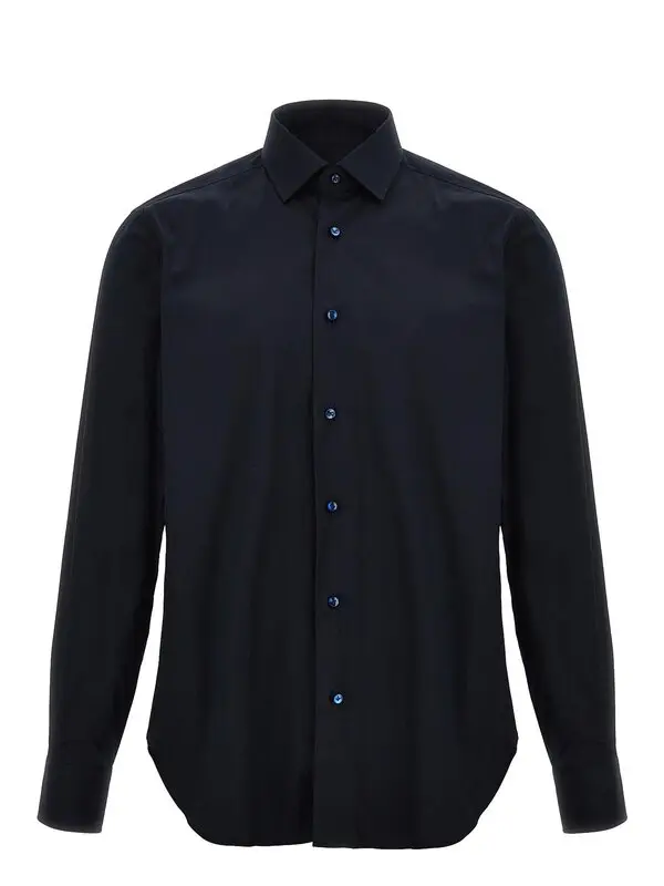 BARBA NAPOLI Poplin Shirt - Blue