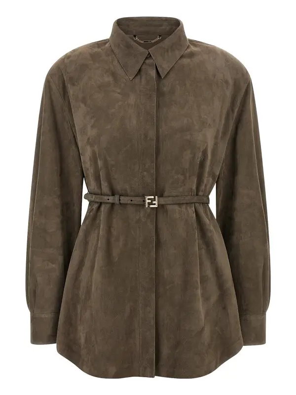 Fendi Suede Shirt - Gray
