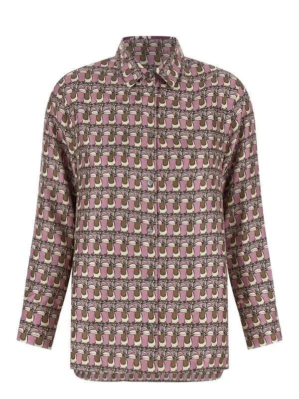 Max Mara Times Reversible Silk Twill Shirt - Multi