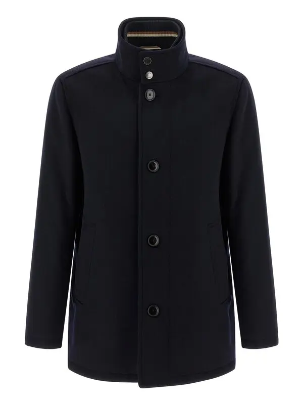 Hugo Boss H-coxtan-234 Wool And Cashmere Blend Coat - Blue