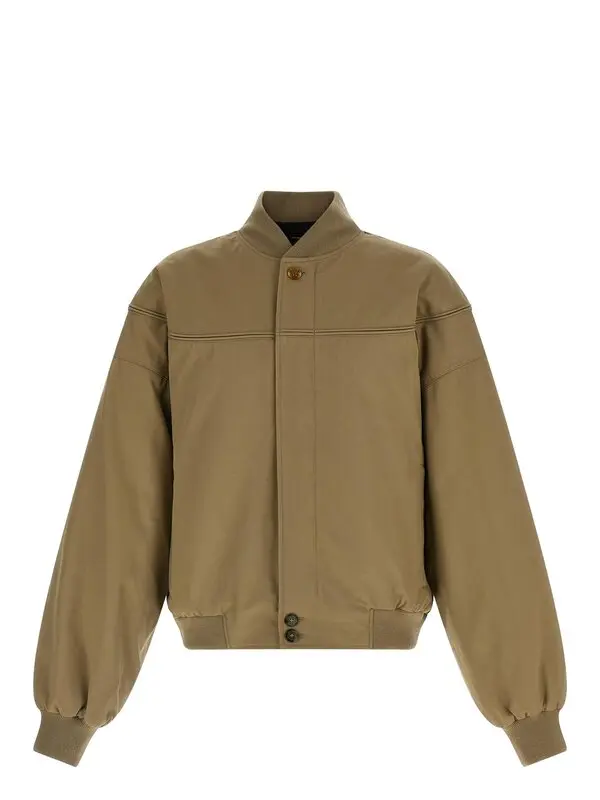 WILLY CHAVARRIA Cotton Canvas Bomber Jacket - Beige