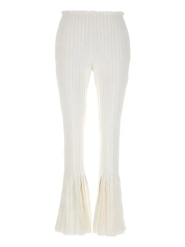Sacai Ribbed Pleated Pants - White