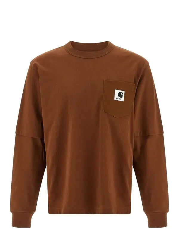 Sacai Capsule X Carhartt Wip Cotton T-shirt - Brown