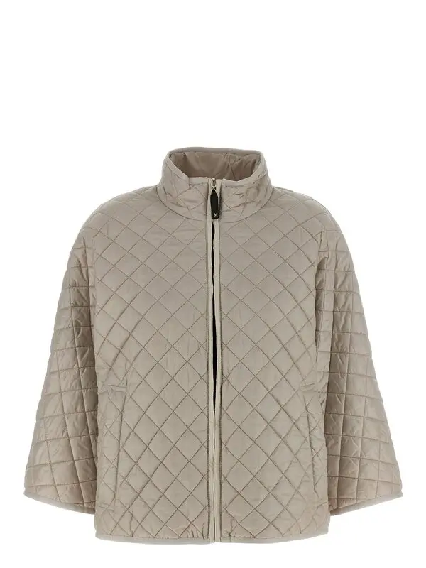 Max Mara Delfina Reversible Hooded Cape - Gray