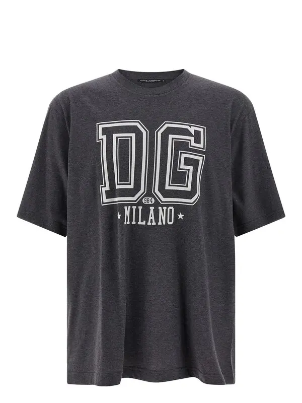 Dolce & Gabbana Flocked Print T-shirt - Gray