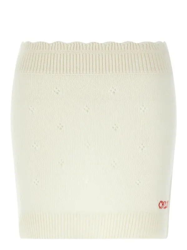 Chloé Jacquard Logo Skirt - White