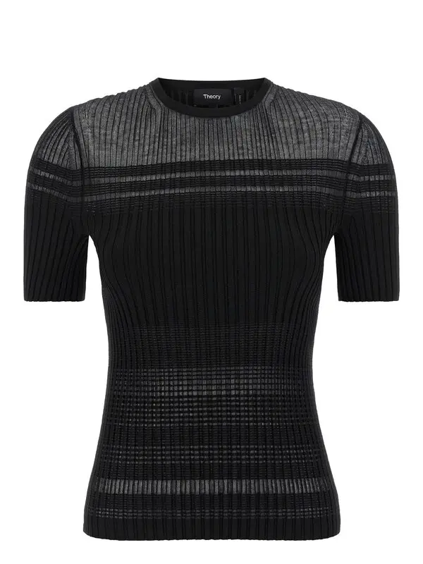 Theory Ribbed T-shirt - Black