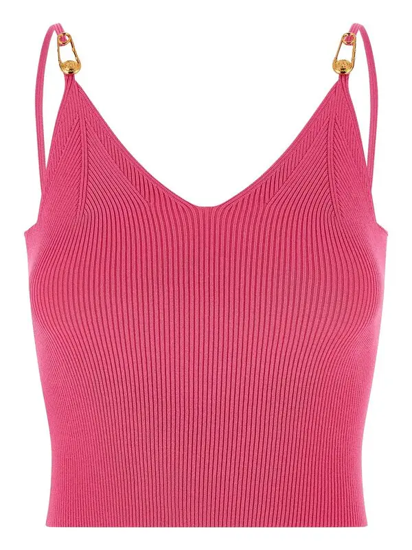 Versace Safety Pin Knit Top - Fuchsia
