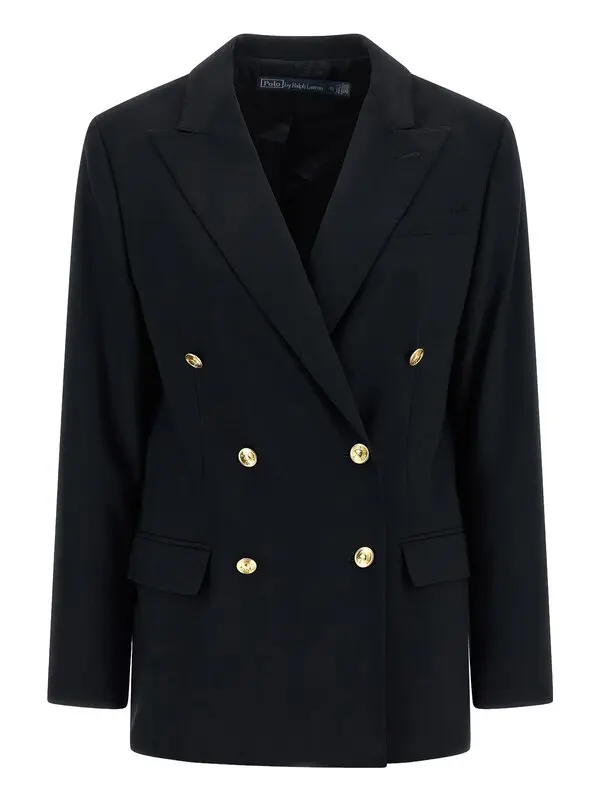 Polo Ralph Lauren Double-breasted Wool Crêpe Blazer - Blue