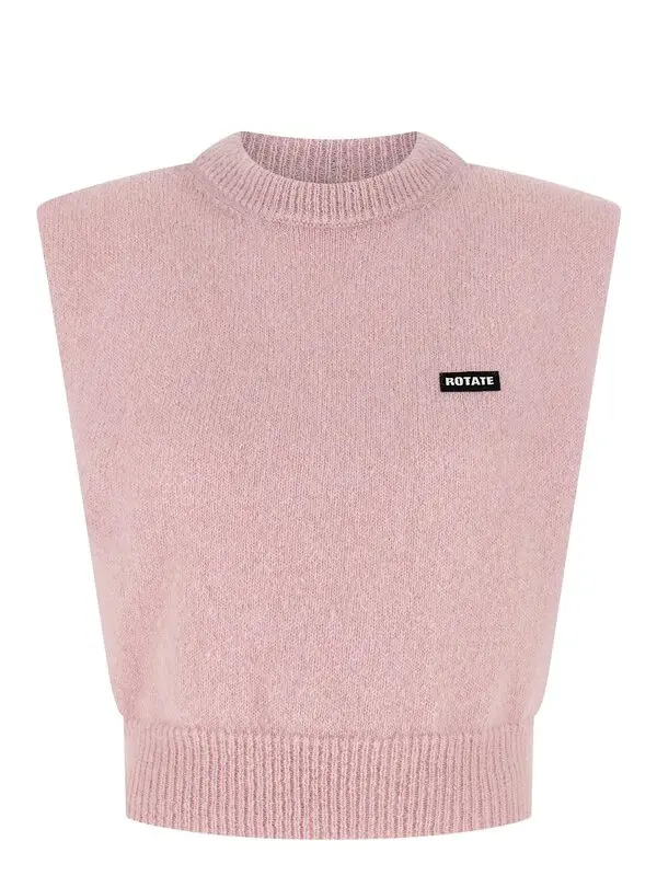 ROTATE BY BIRGER CHRISTENSEN Knit Cropped Vest - Pink