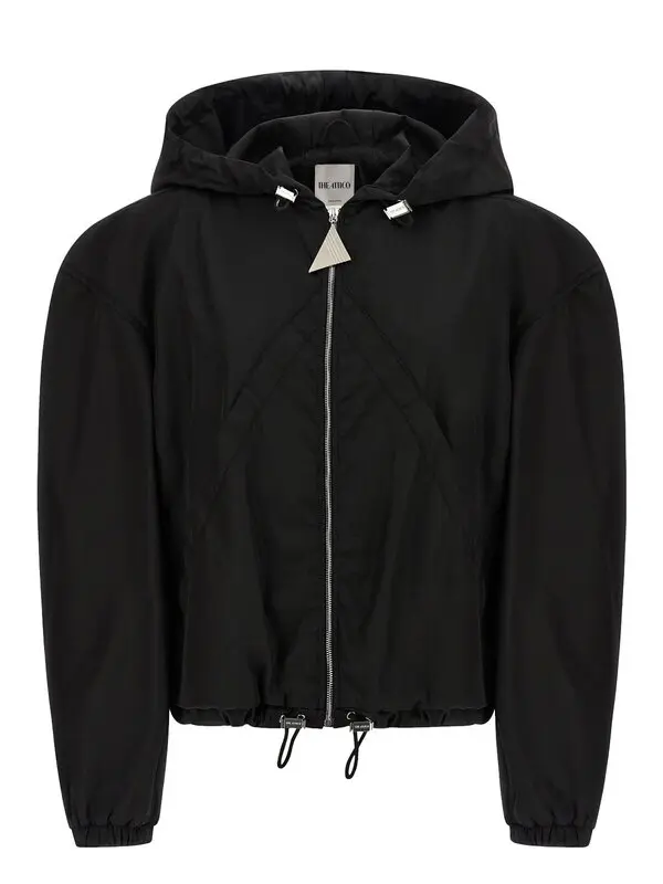 Attico Maxi Hood Bomber Jacket - Black