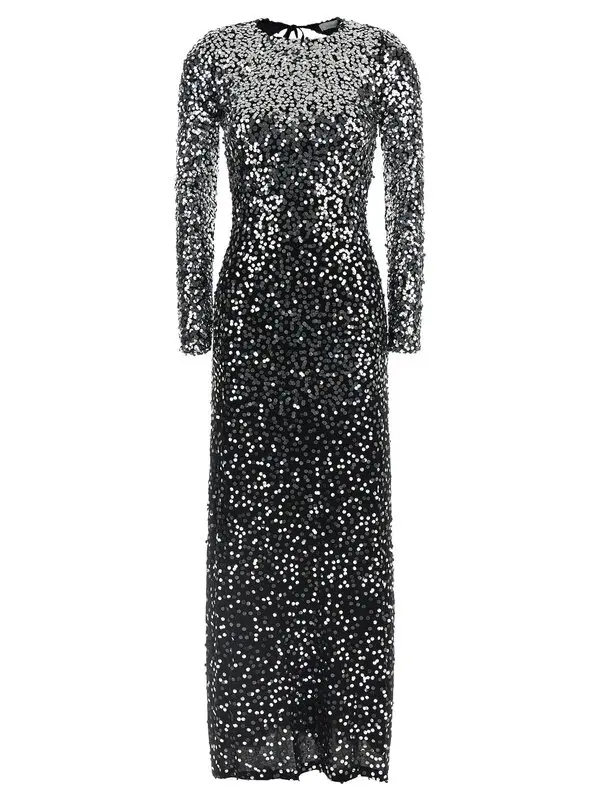 Rabanne Sequin Embellished Long Dress - Black