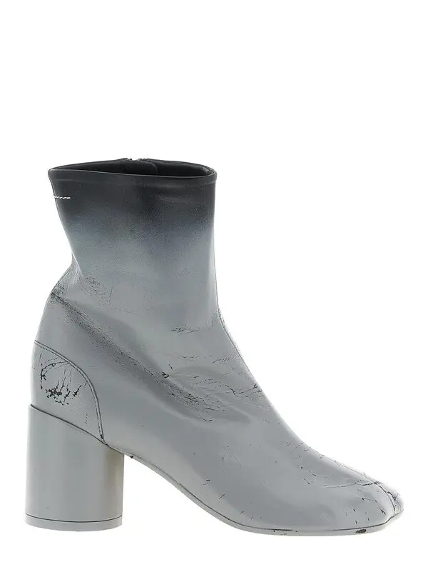 MAISON MARGIELA Anatomic Crinkle Effect Dégradé Leather Boots - Gray