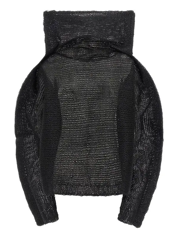 Issey Miyake Panini Wool And Alpaca Yarn Blend Top - Black