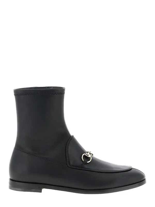 Gucci Jordaan Stretch Leather Boots - Black