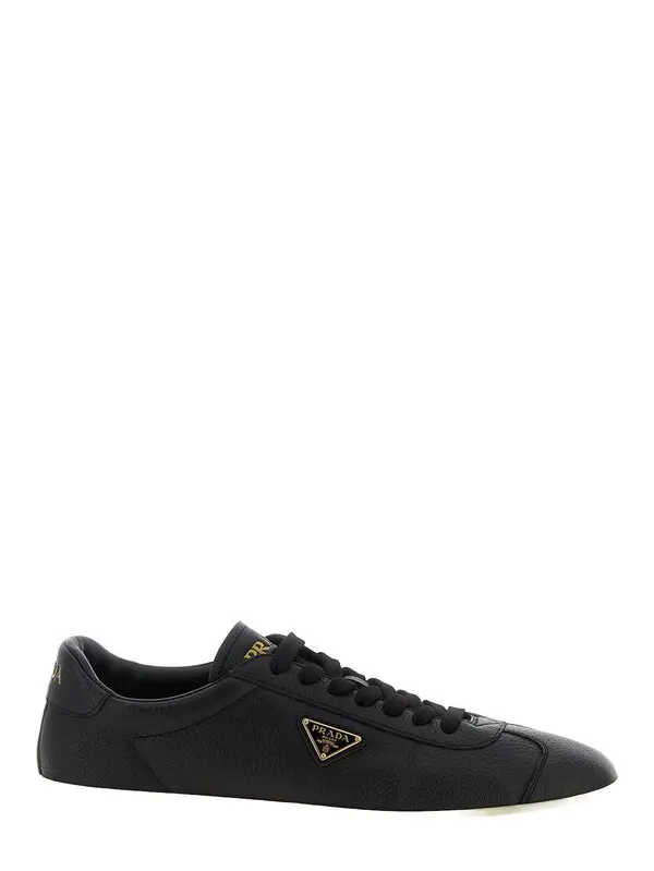 Prada Deer Leather Sneakers - Black