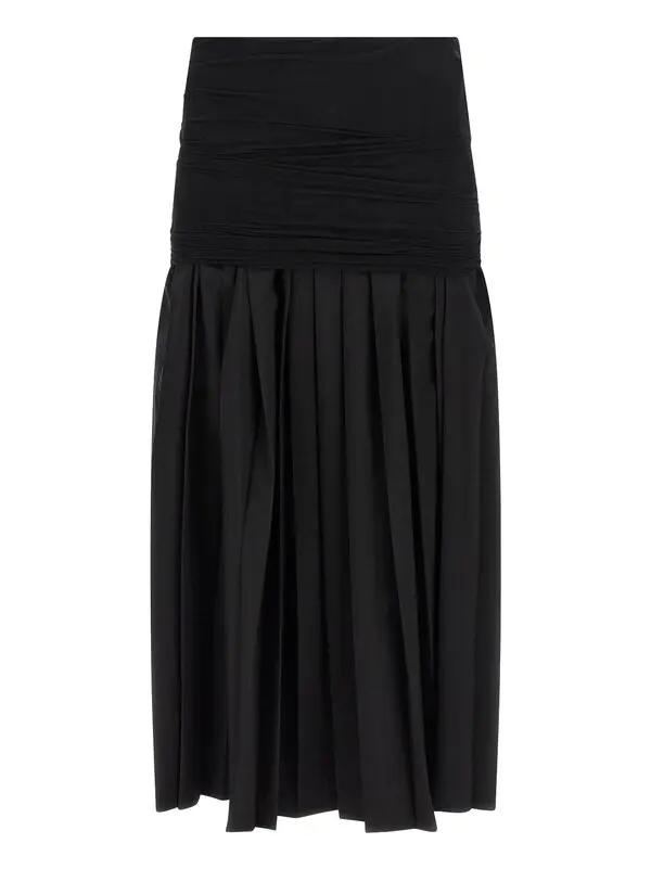 MAISON MARGIELA Double Layer Midi Skirt - Black