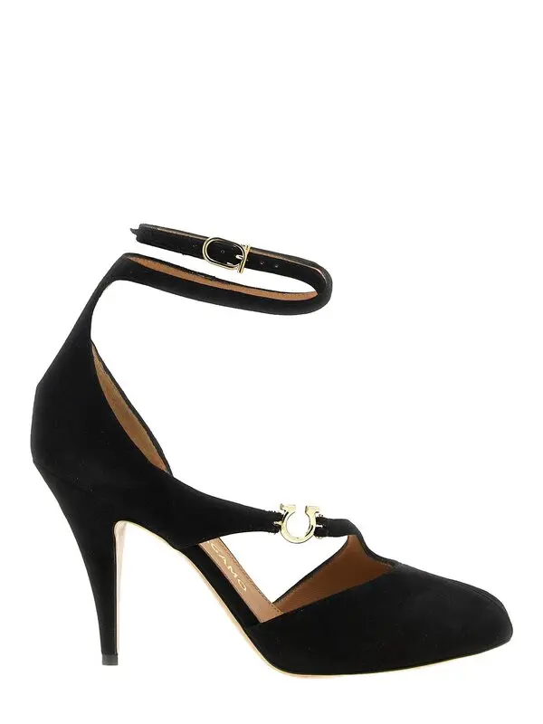 FERRAGAMO Molly Suede Sandals - Black