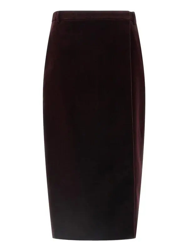 Saint Laurent Velvet Skirt - Bordeaux