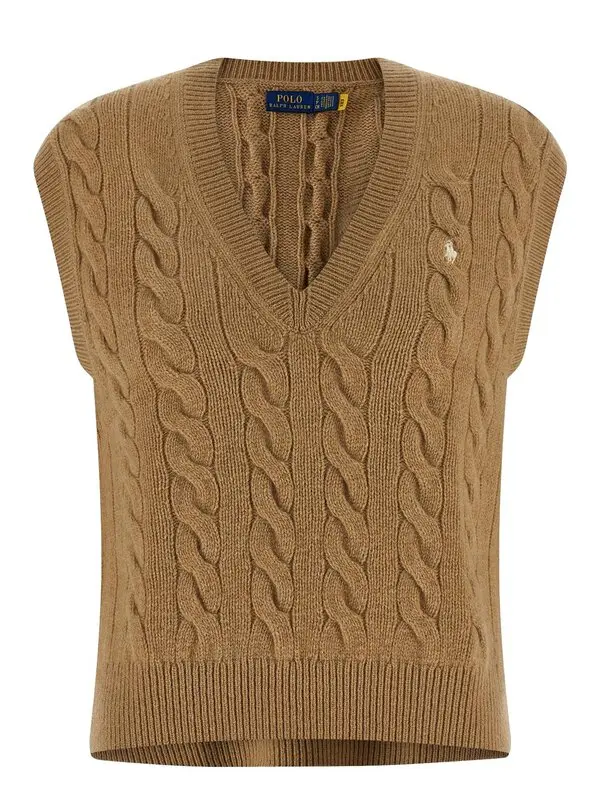 Polo Ralph Lauren Braided Cashmere-blend Vest - Beige
