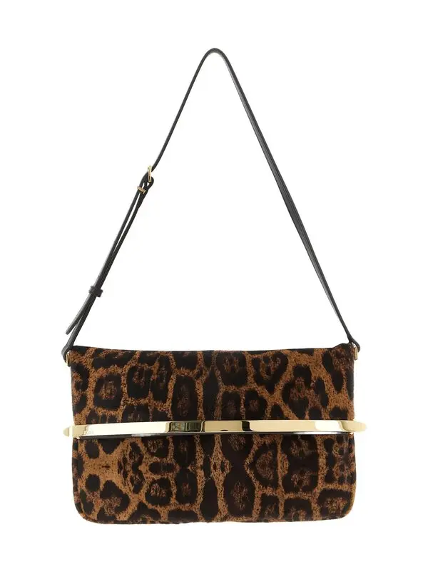 TOD'S Animal Print Leather Shoulder Bag - Brown