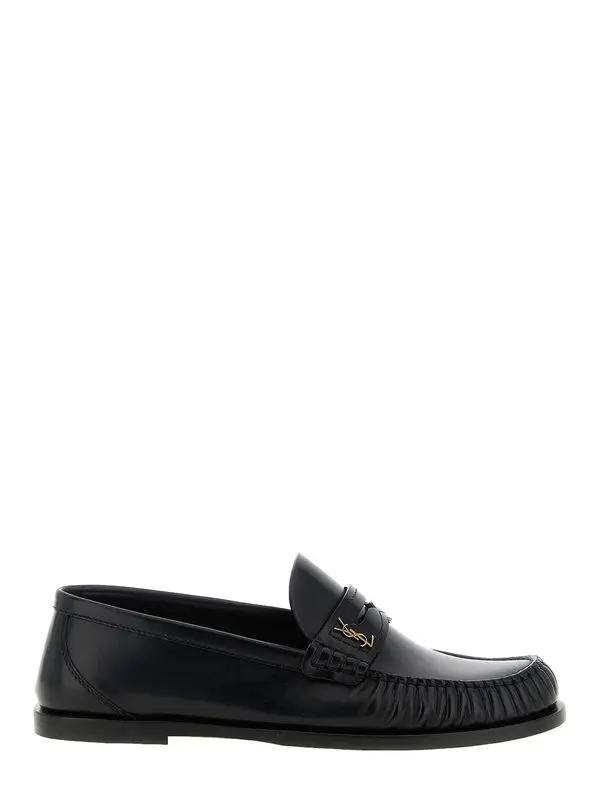 Saint Laurent Smooth Leather Loafers - Black