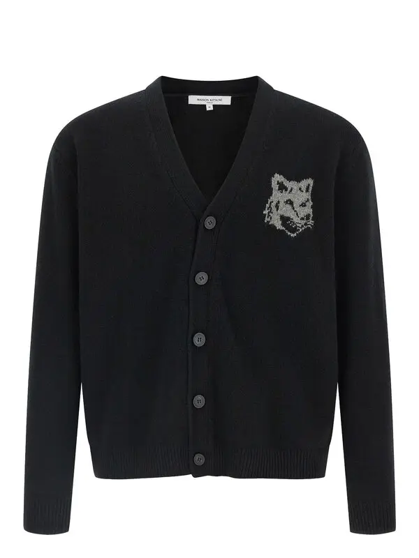 Maison Kitsuné Fox Head Cardigan - Black