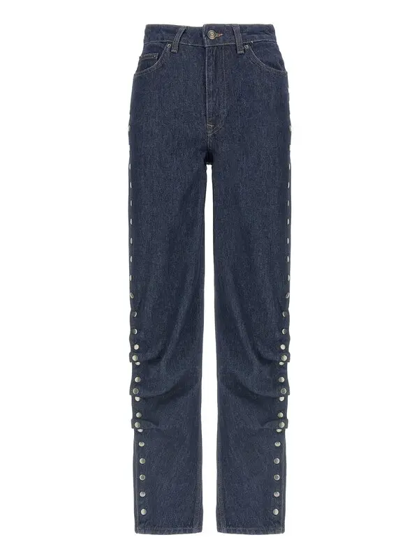 ROTATE BY BIRGER CHRISTENSEN Wide Leg Denim Jeans - Blue