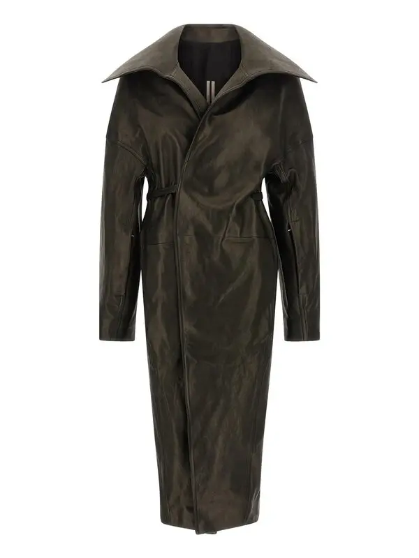 Rick Owens Dracucollar Belted Coat - Black