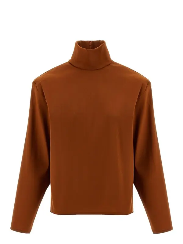 Saint Laurent Structured Shoulder Sweater - Orange