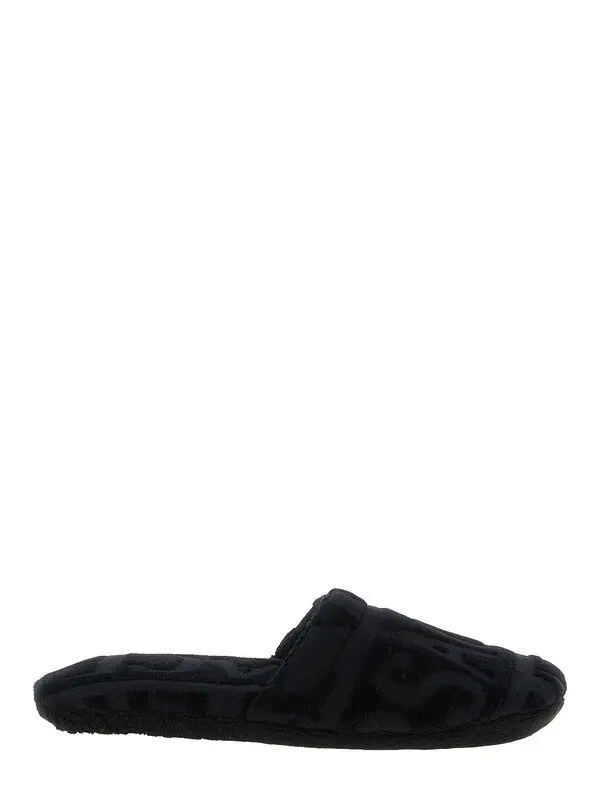 Versace Allover Slippers - Black