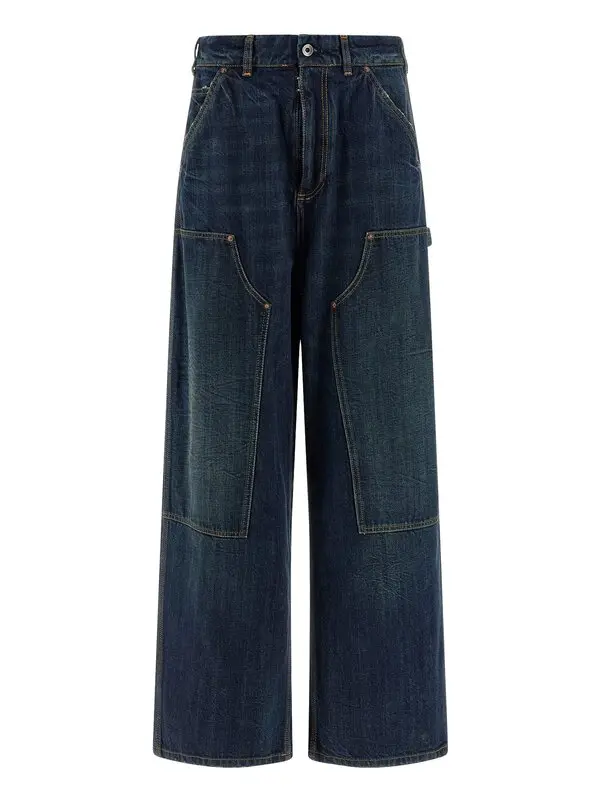 MAISON MARGIELA Cotton Denim Workwear Jeans - Blue