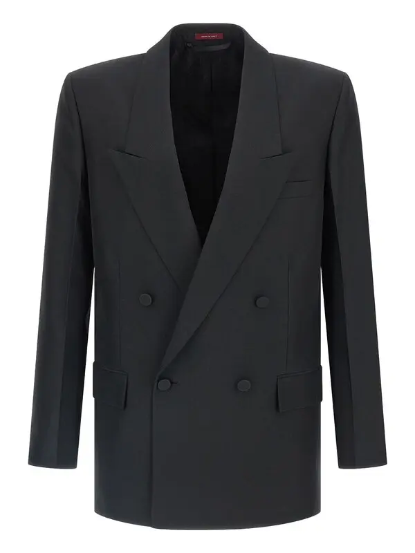 Gucci Double-breasted Technical Panama Blazer - Black