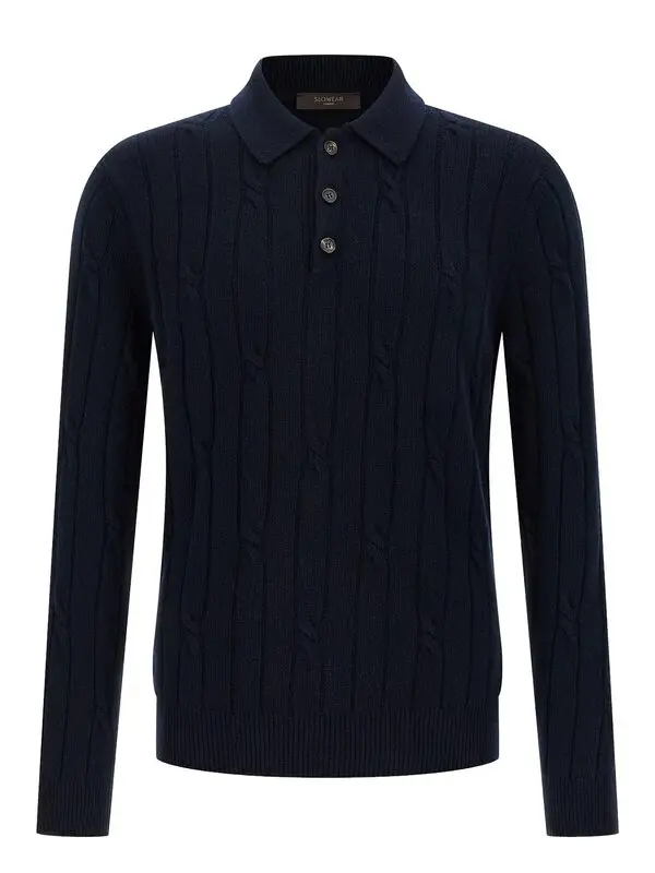 ZANONE Cashmere Polo Shirt - Blue