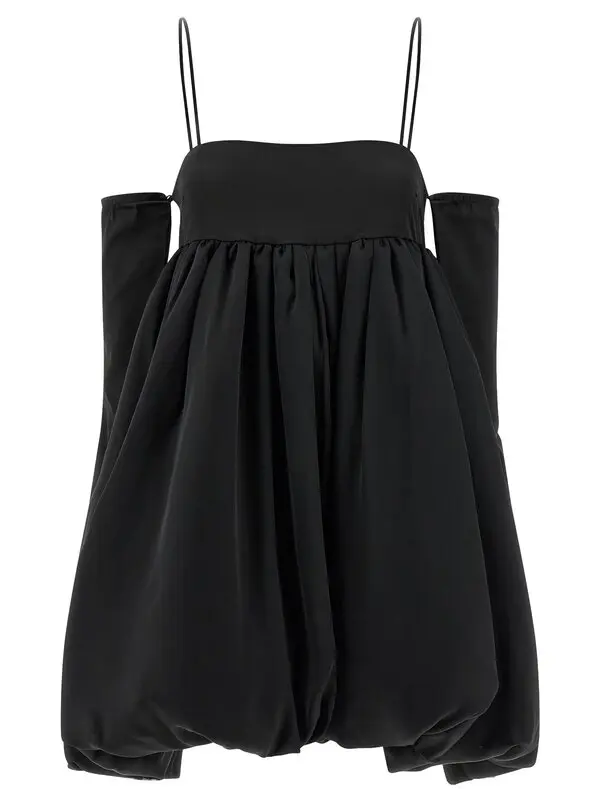 ROTATE BY BIRGER CHRISTENSEN Satin Le Bubble Dress - Black