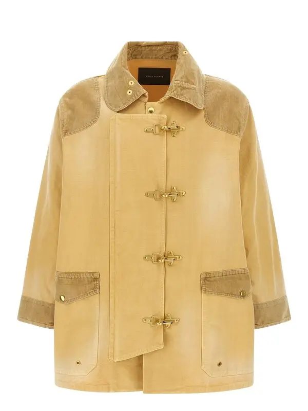WALES BONNER Sierra Cotton Canvas Coat - Beige