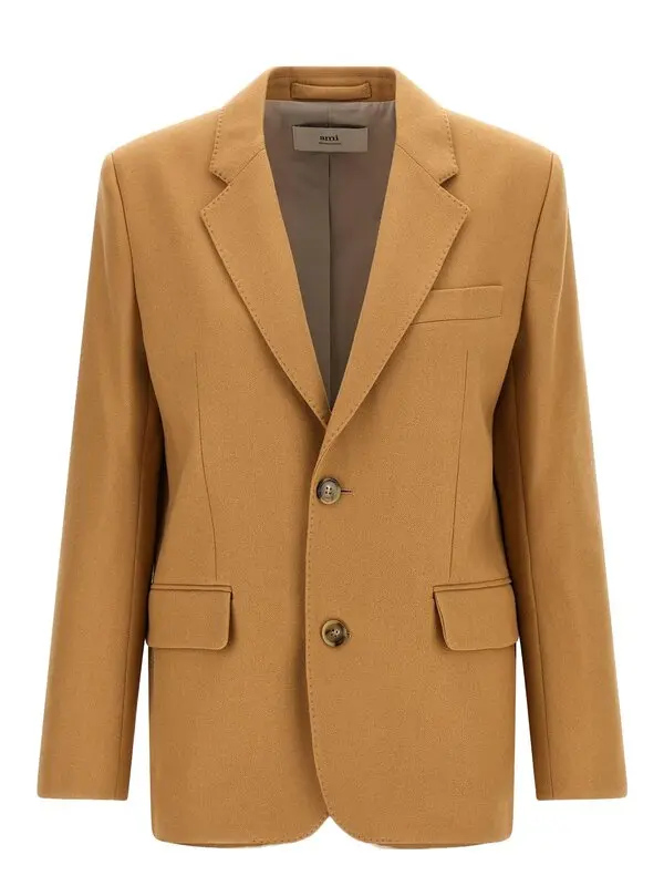 AMI Paris Wool Blazer - Beige
